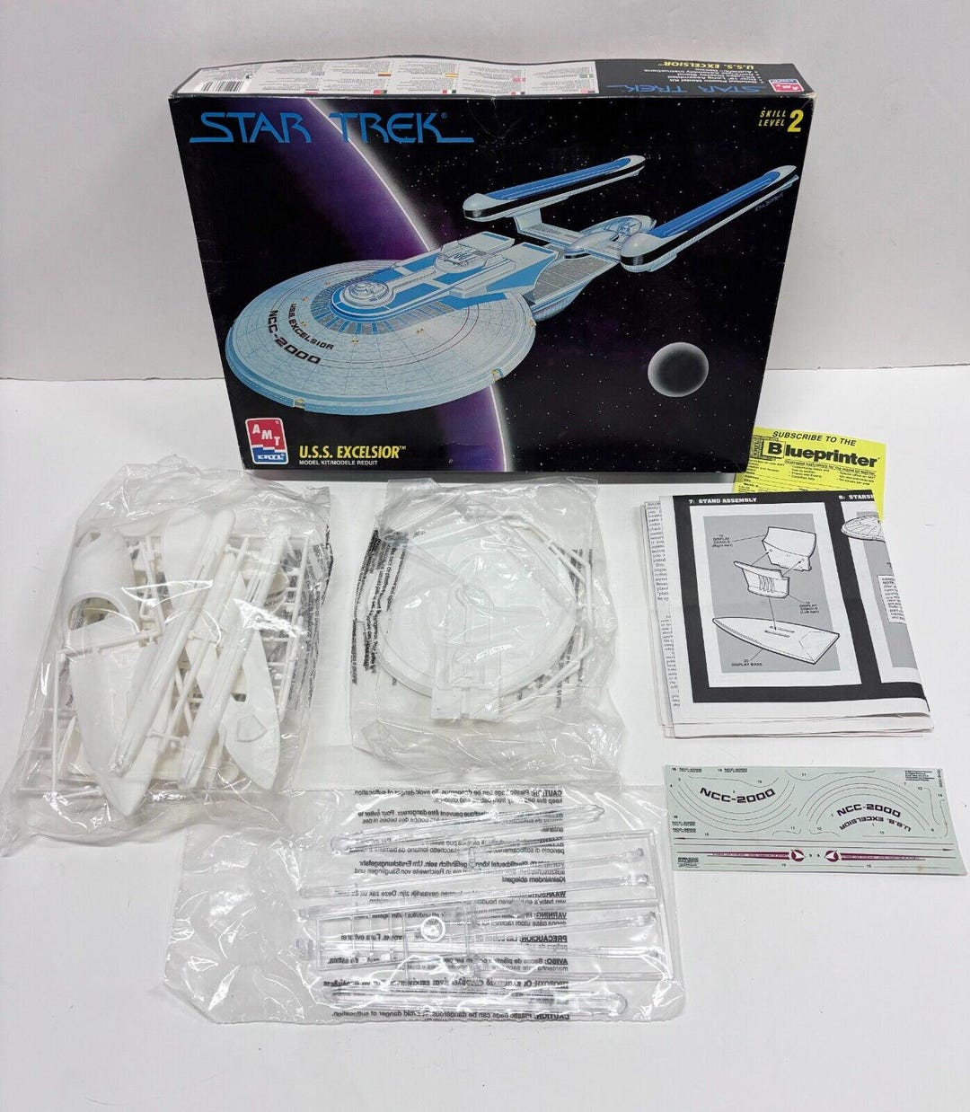 Star Trek AMT ERTL USS Excelsior Plastic Model Kit, Vintage Complete - Etsy