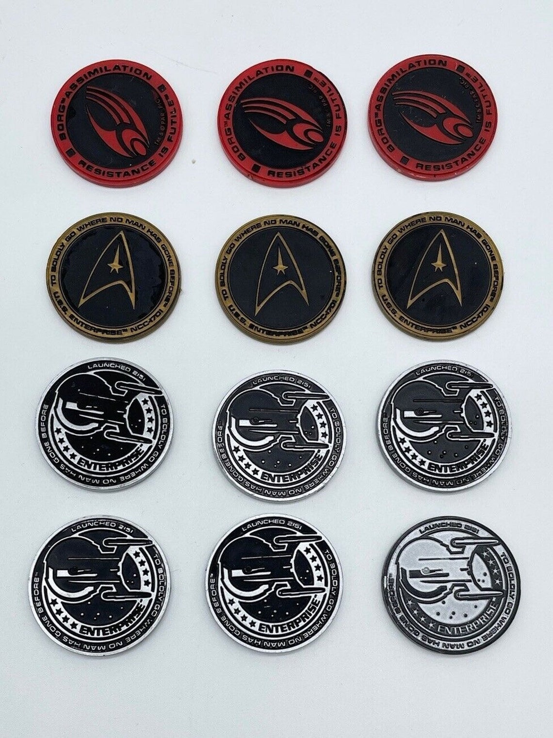 Star Trek Lot of 12 Art Asylum Plastic Tokens/coins, Borg Assimilation ...