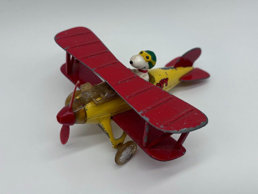 Snoopy Bi-plane Metal Airplane, United Features Syndicate Aviva Toy ...