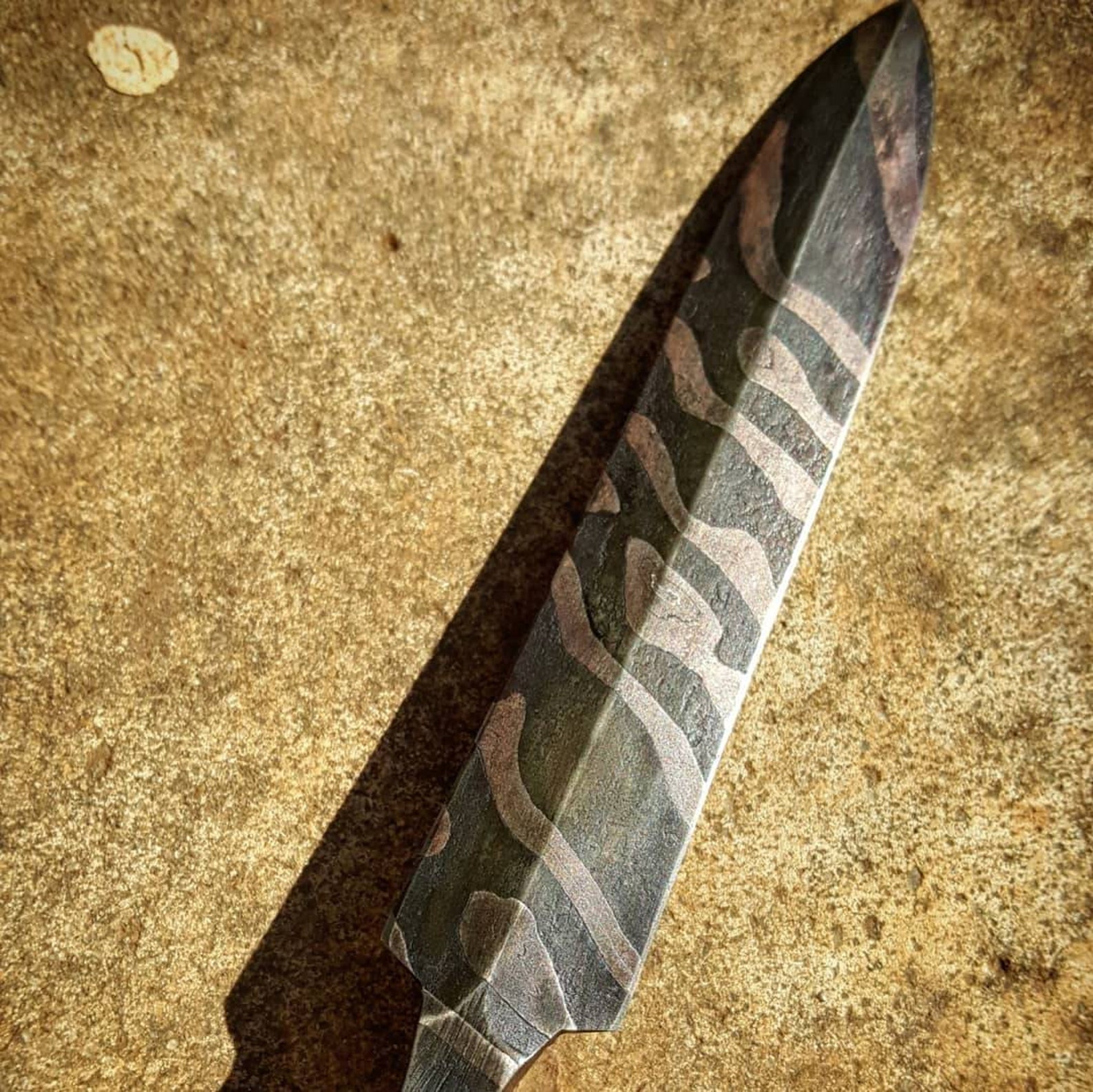 Medieval Dagger With Elk Antler Handle and Copper Etching | Etsy