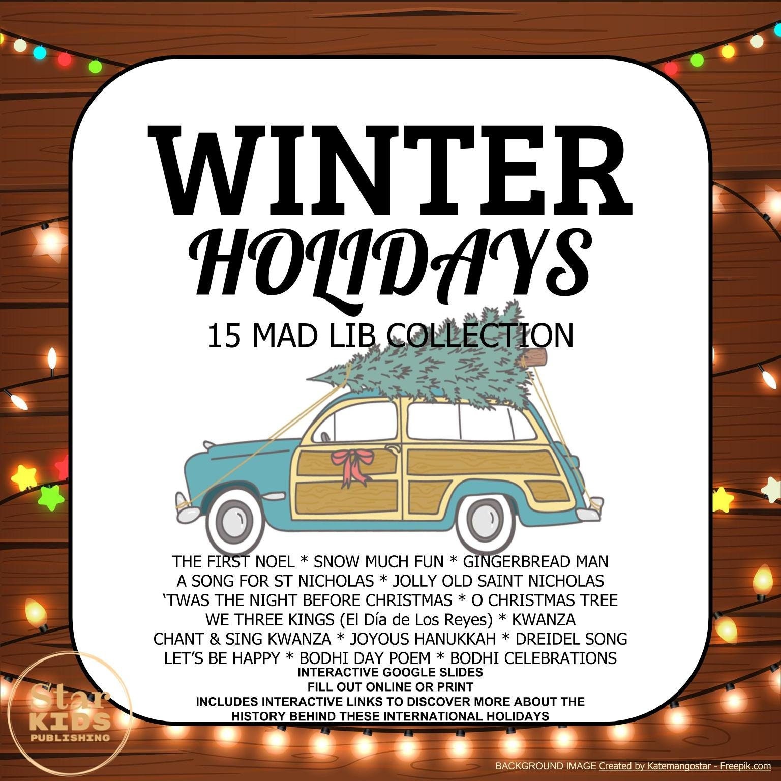 Winter Holiday Mad Lib Interaktive Fernlehrsammlung 15 - Etsy.de