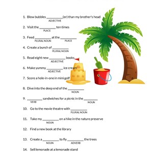 Summer Mad Lib Collection interactive Distance Learning Activities - Etsy