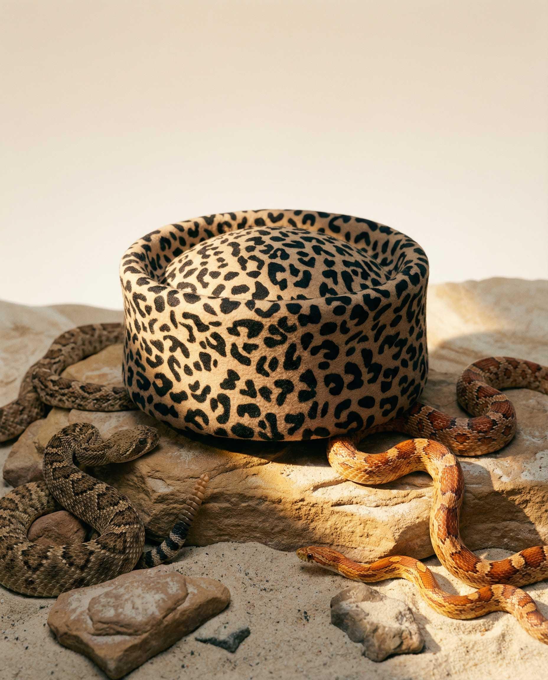 Leopard Print Pillbox Hat 100% Wool - Etsy