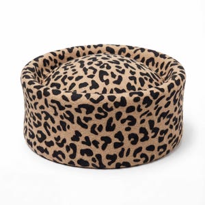Leopard Print Pillbox Hat 100% Wool - Etsy