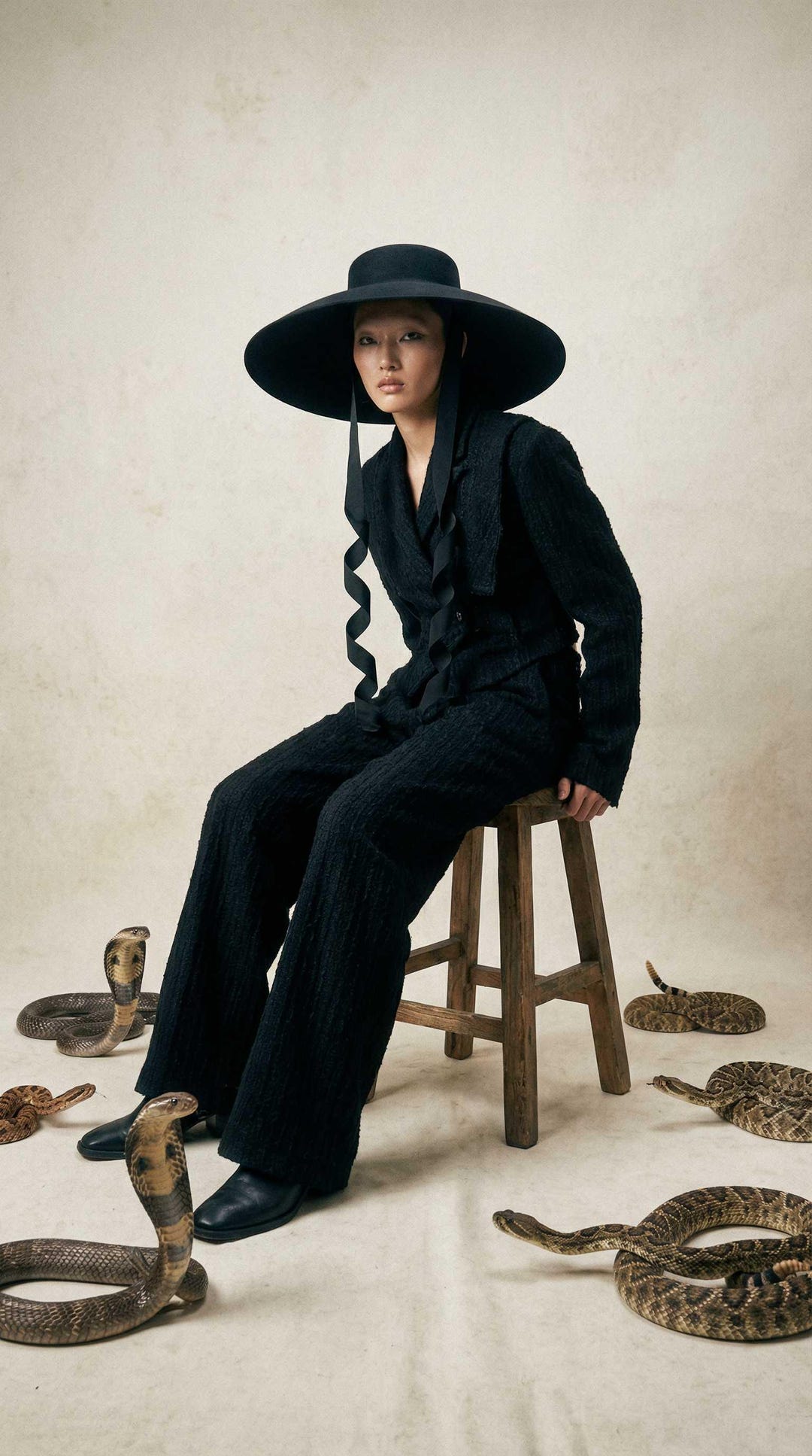 Audrey-inspired Black Wide Brim Felt Hat With Ribbon - Etsy