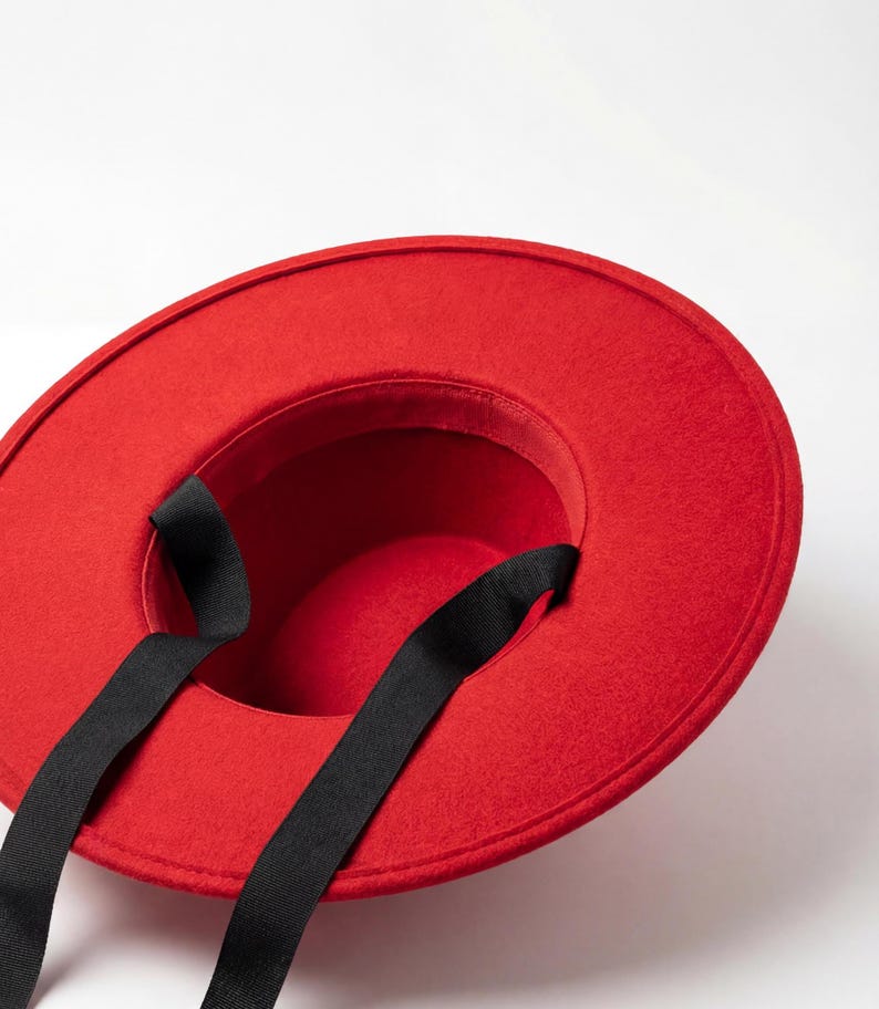 Red Canotier Wide Brim Boater Hat - Etsy