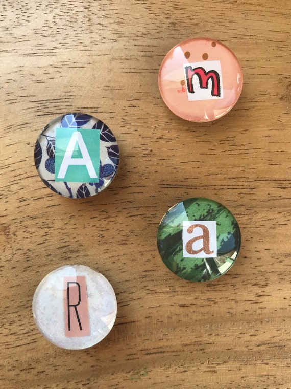Custom Glass Magnets Personalized Letter Gift Name Present - Etsy