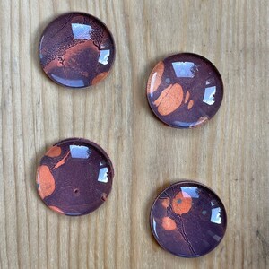Marbled Paper Glass Magnets set of Four Super Strong Magnets Custom ...