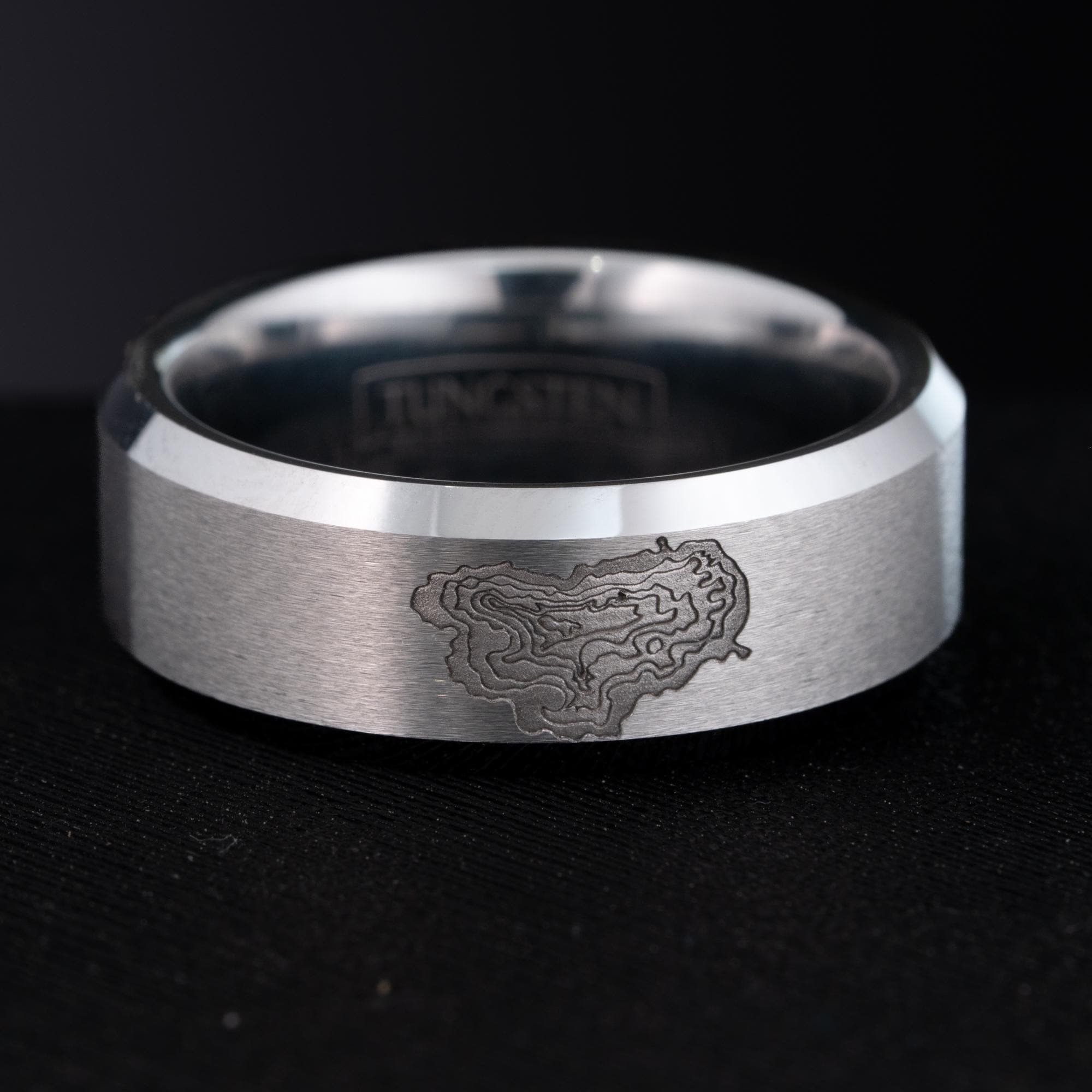 Lake Tahoe Depth Map - Tungsten Ring - Etsy