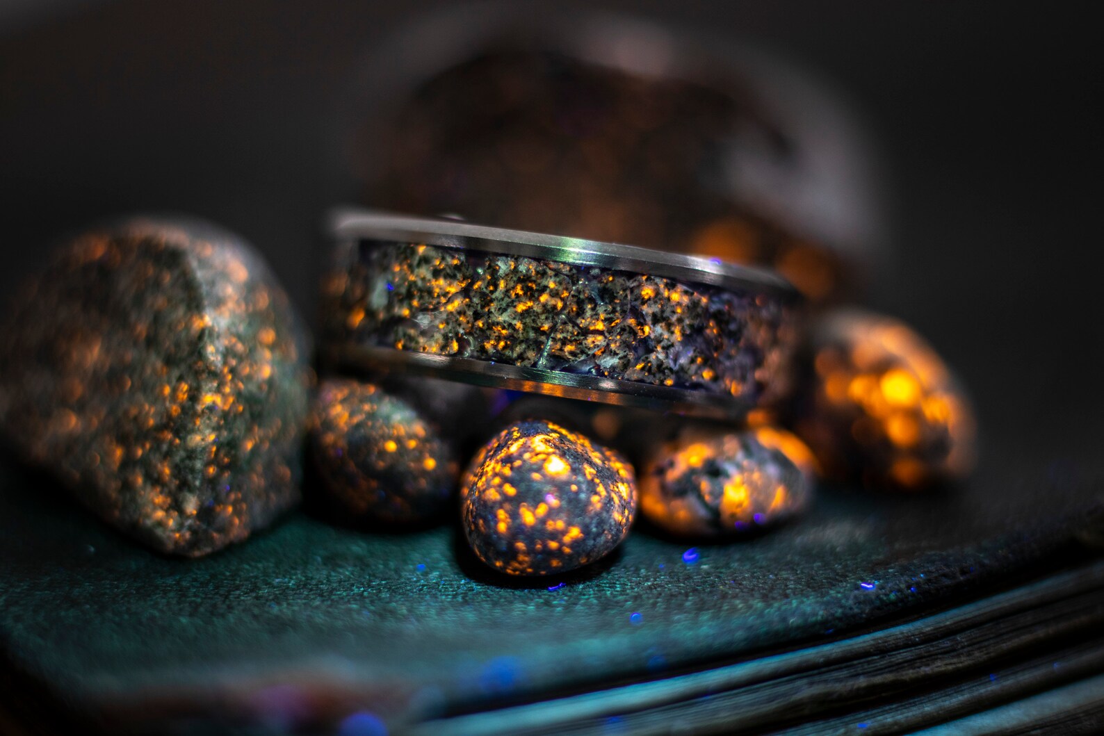 Michigan Yooper Glow Stone Rings Titanium Band - Etsy