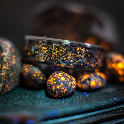 Michigan Yooper Glow Stone Rings Titanium Band | Etsy