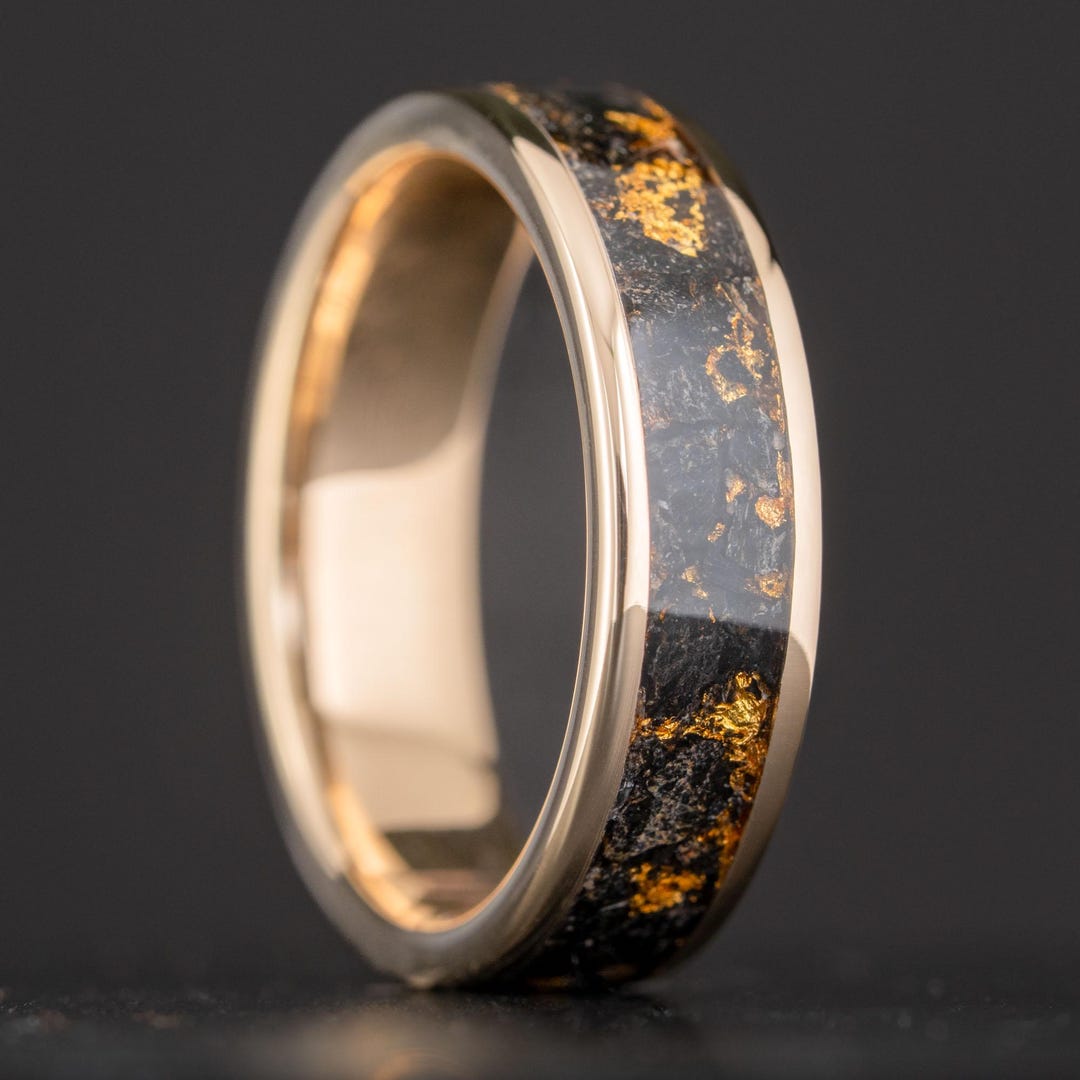 Gold Megalodon Tooth Inlay Ring - Etsy