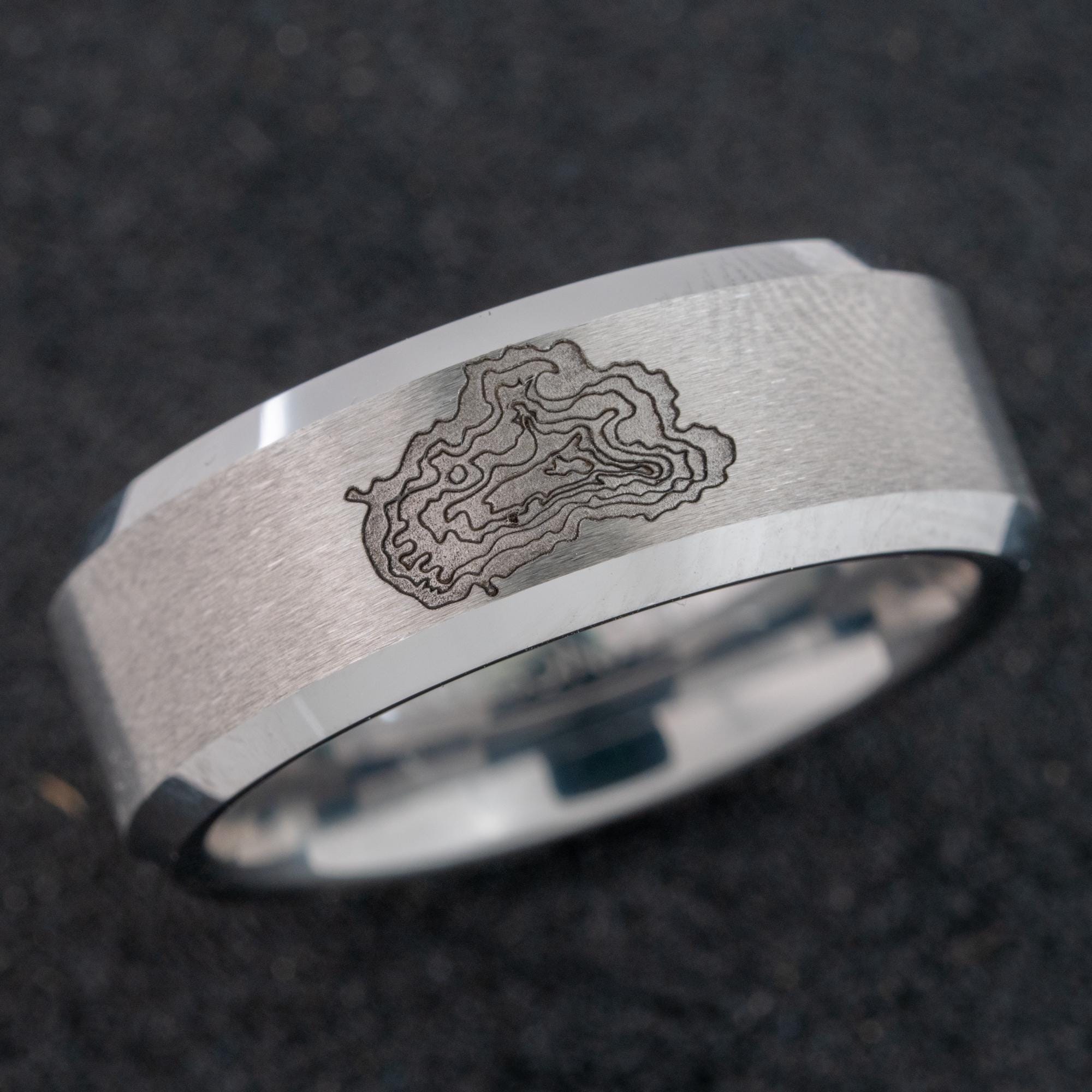 Lake Tahoe Depth Map - Tungsten Ring - Etsy