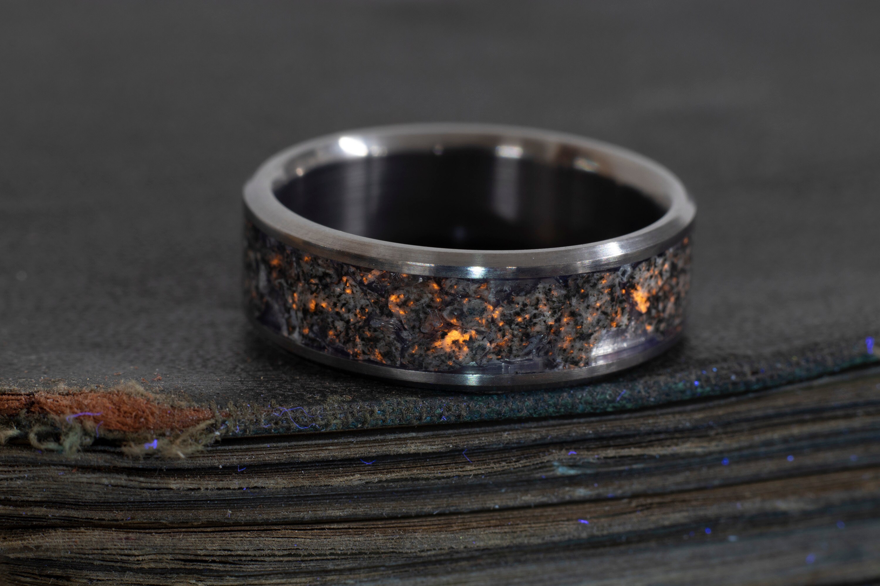 Michigan Yooper Glow Stone Rings - Titanium Band - Etsy