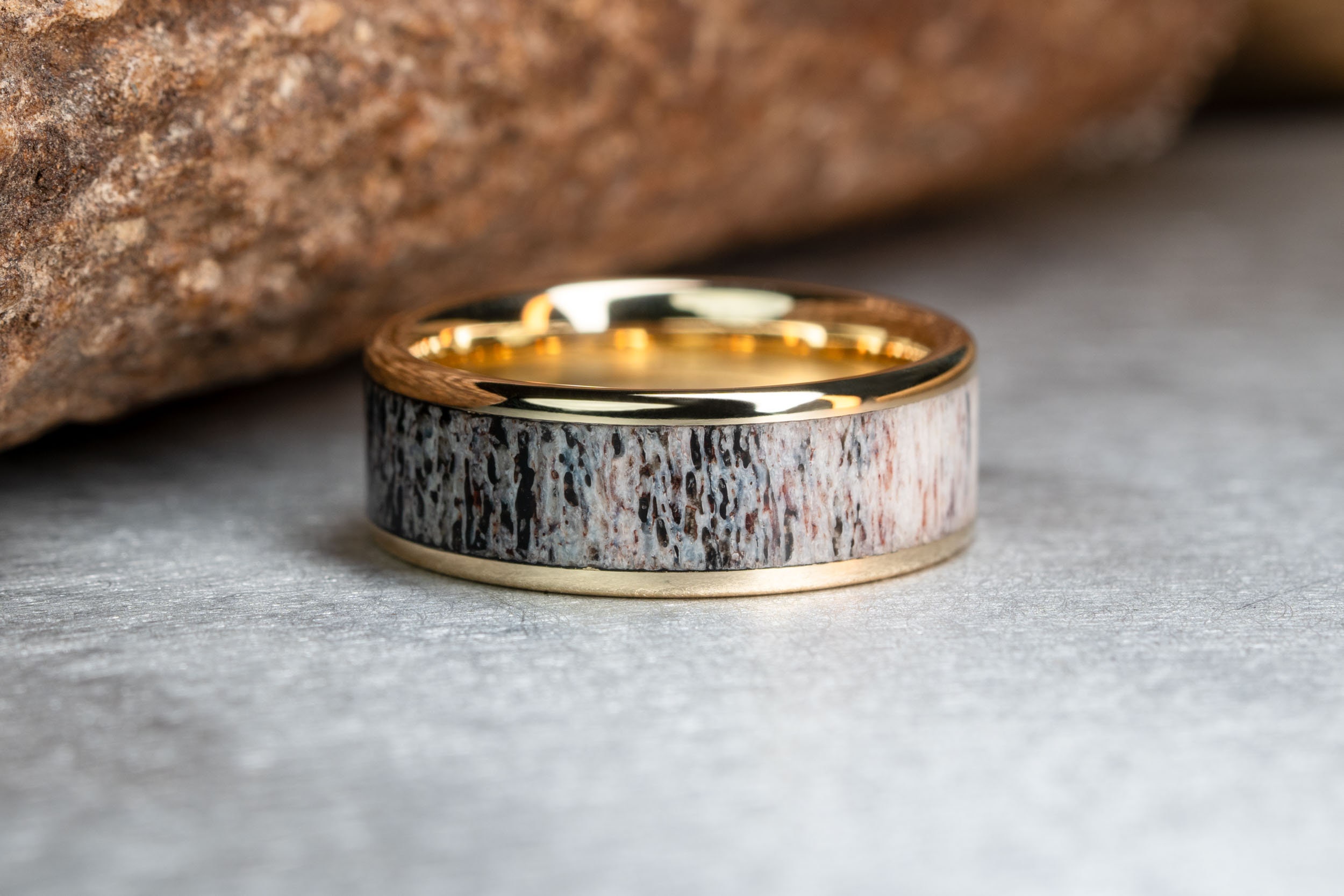 Golden Colorado Elk Antler Ring - Etsy