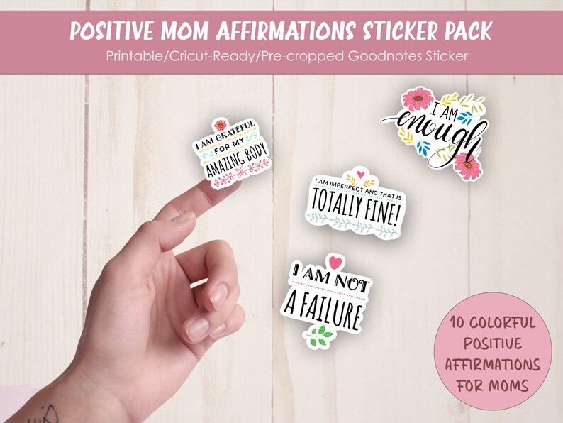 Positive Affirmation Planner Stickers for Moms Printable - Etsy