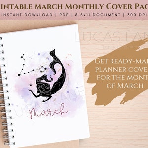 Printable Bullet Journal Cover Pages for March Monthly Cover Page for ...