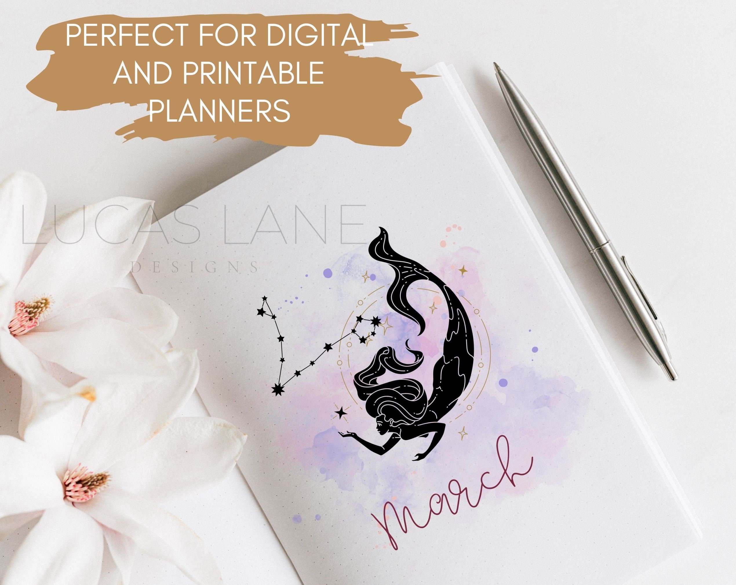 Printable Bullet Journal Cover Pages for March Monthly Cover Page for ...