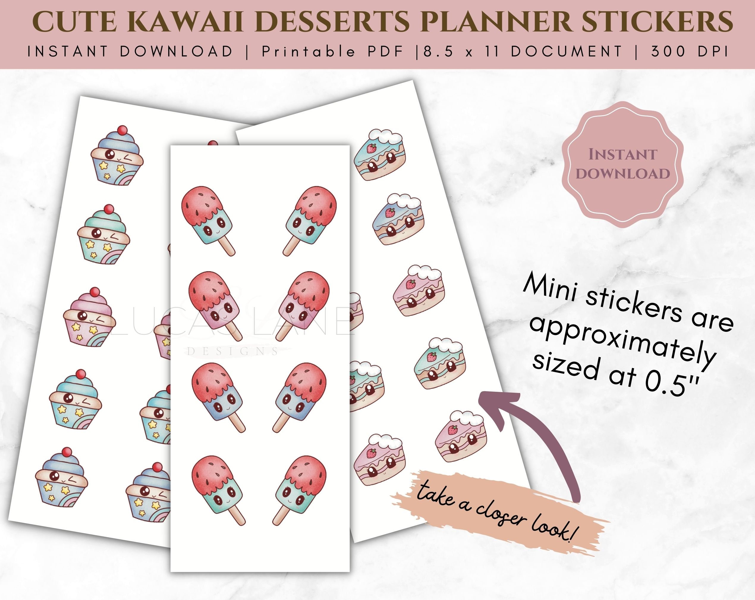 Kawaii Planner Stickers Printable Kawaii Journal Sticker Digital ...