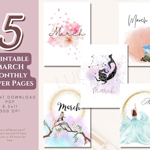Printable Bullet Journal Cover Pages for March Monthly Cover Page for ...