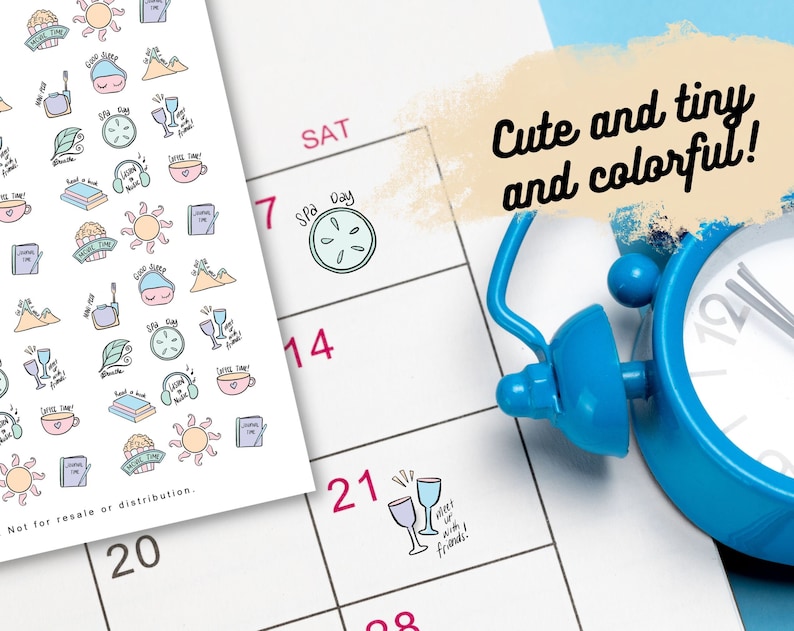 Printable Tiny Stickers for Planner Printable Self Care Stickers ...