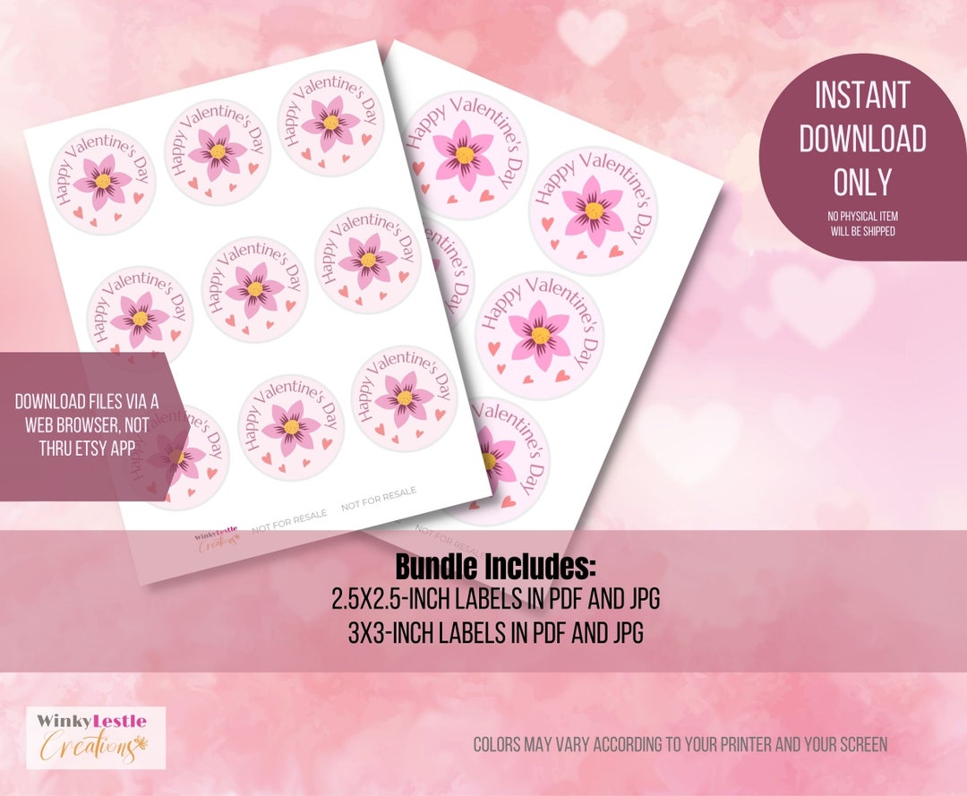 Valentine's Day Kids Printable Favor Tags Printable - Etsy