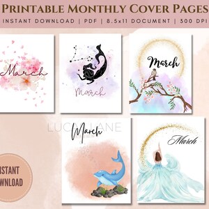 Printable Bullet Journal Cover Pages for March Monthly Cover Page for ...