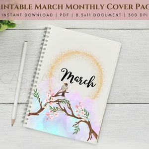 Printable Bullet Journal Cover Pages for March Monthly Cover Page for ...