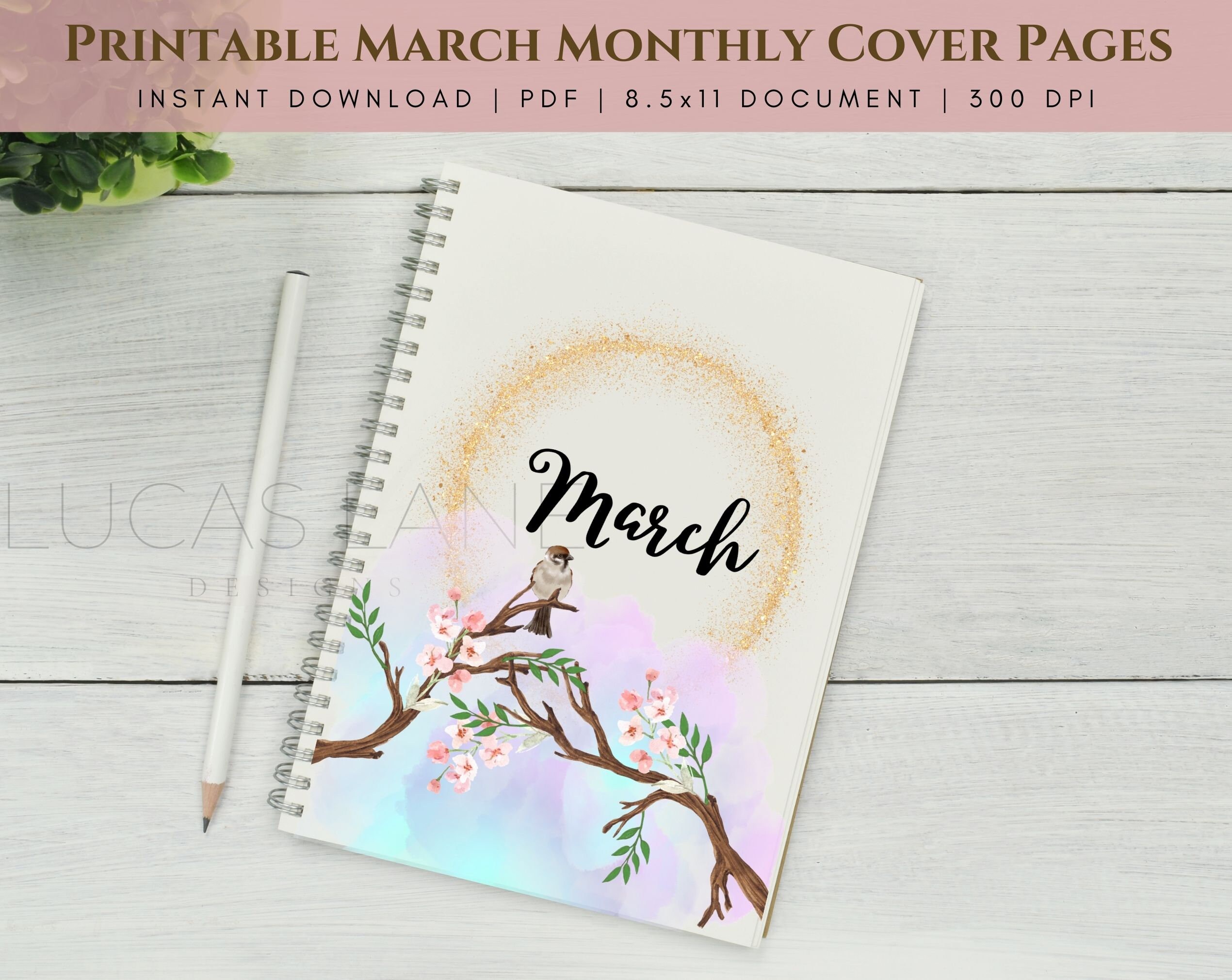 Printable Bullet Journal Cover Pages for March Monthly Cover Page for ...