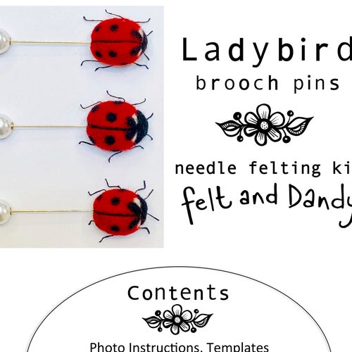Felt and Dandy Ladybird ladybug Brooch Pin Kit - Etsy