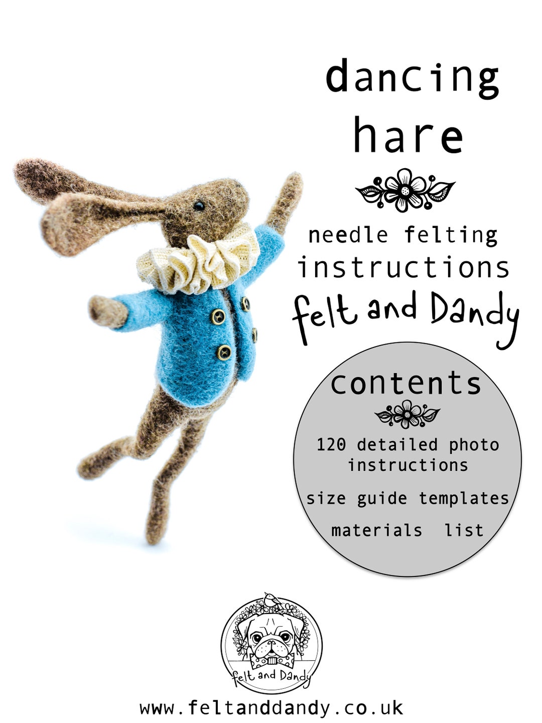Felt and Dandy Dancing Hare Instruction Download - Etsy