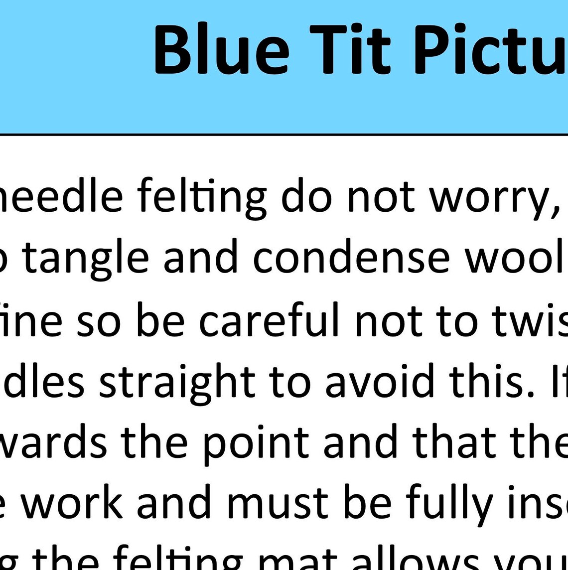 Blue Tit Picture Instructions Download - Etsy UK