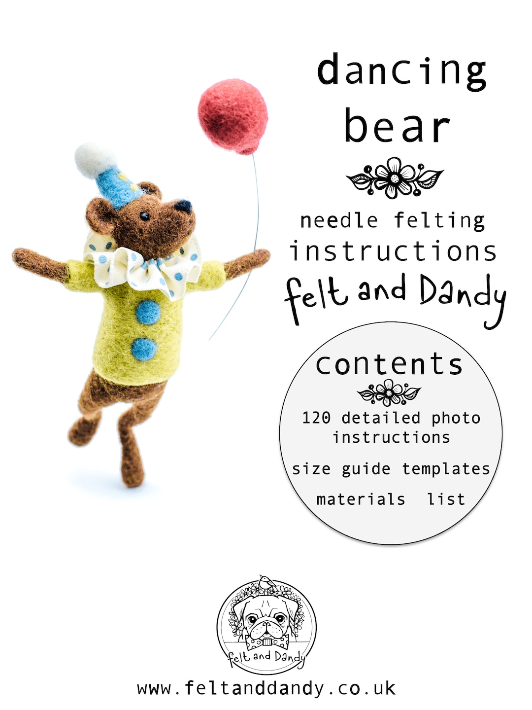 Felt and Dandy Needle Felted Dancing Bear Download Instructions - Etsy