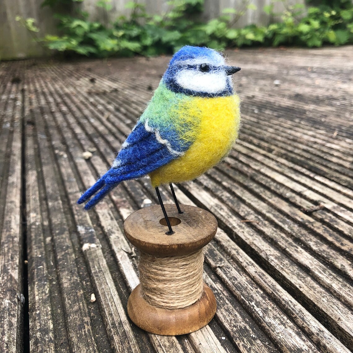 Felt and Dandy Blue Tit Needle Felting Kit | Etsy