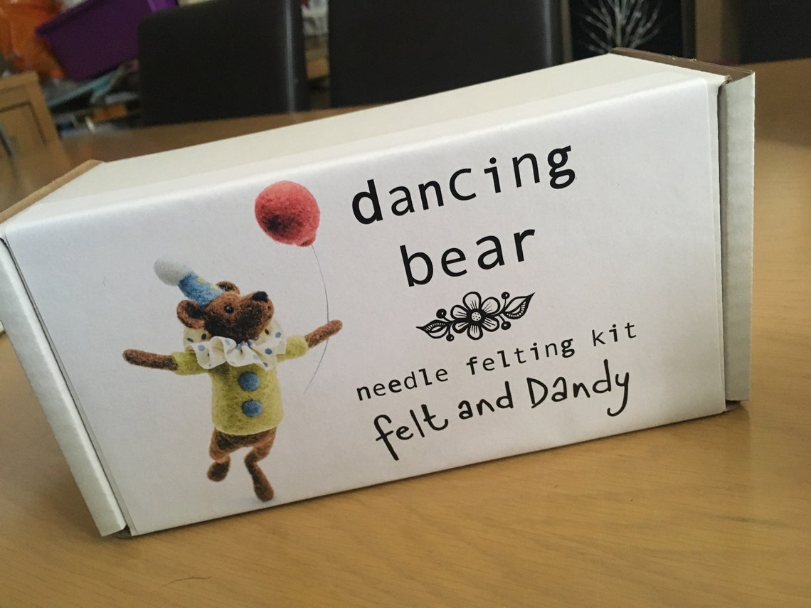 Felt and Dandy Dancing Bear Needle Felting Kit - Etsy