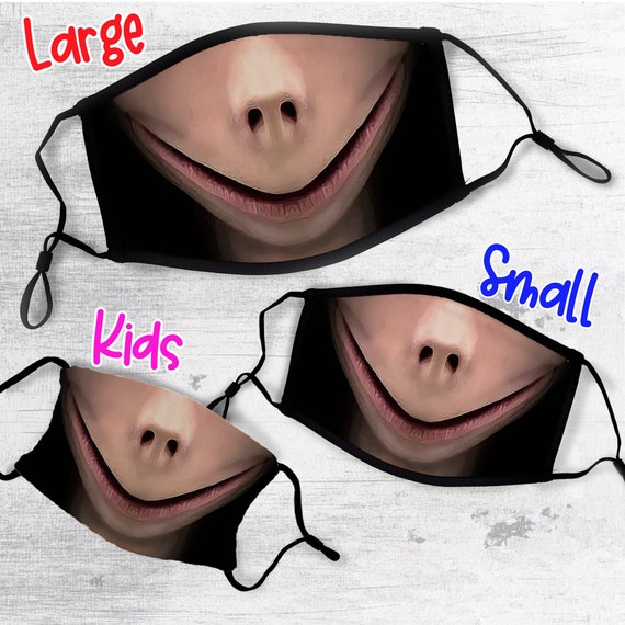 Scary MoMo Mouth Face Mask Custom Handmade Printed Cloth | Etsy