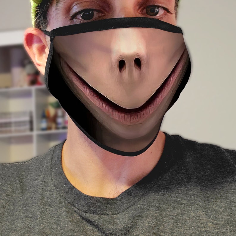 Scary MoMo Mouth Face Mask Custom Handmade Printed Cloth | Etsy