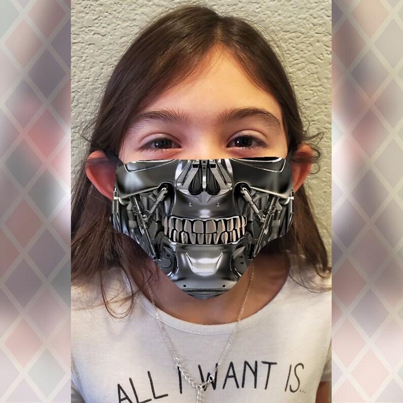 Terminator t800 Mouth Face Mask Custom Handmade Printed Cloth | Etsy