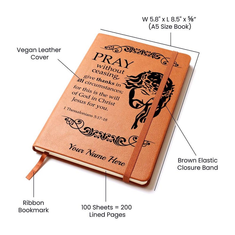 Personalized Prayer Journal for Men and Woman, Christian Gifts, Faith ...
