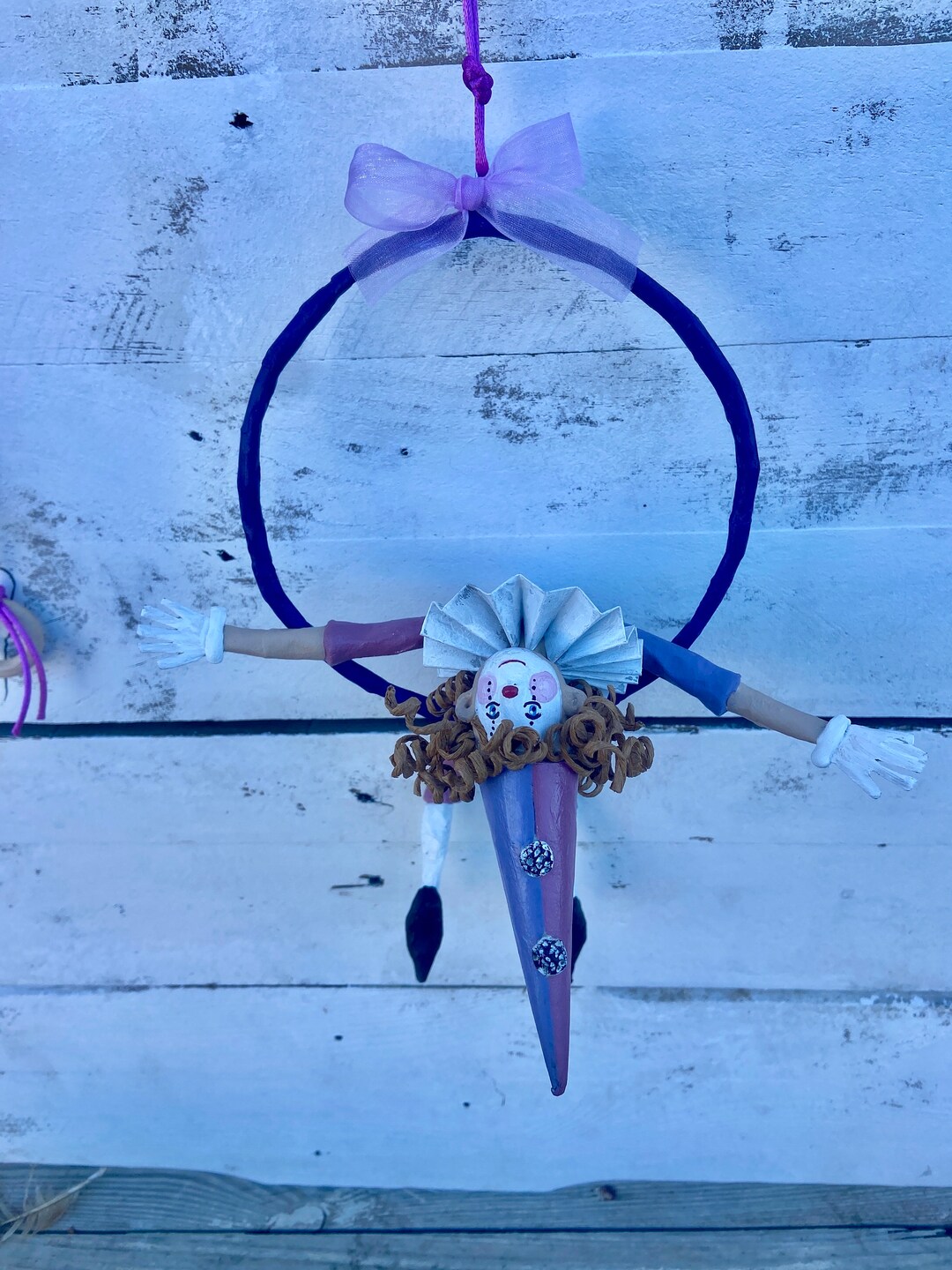 Acrobat Clown to Hang From the Ceiling Paper Mache Trapeze - Etsy