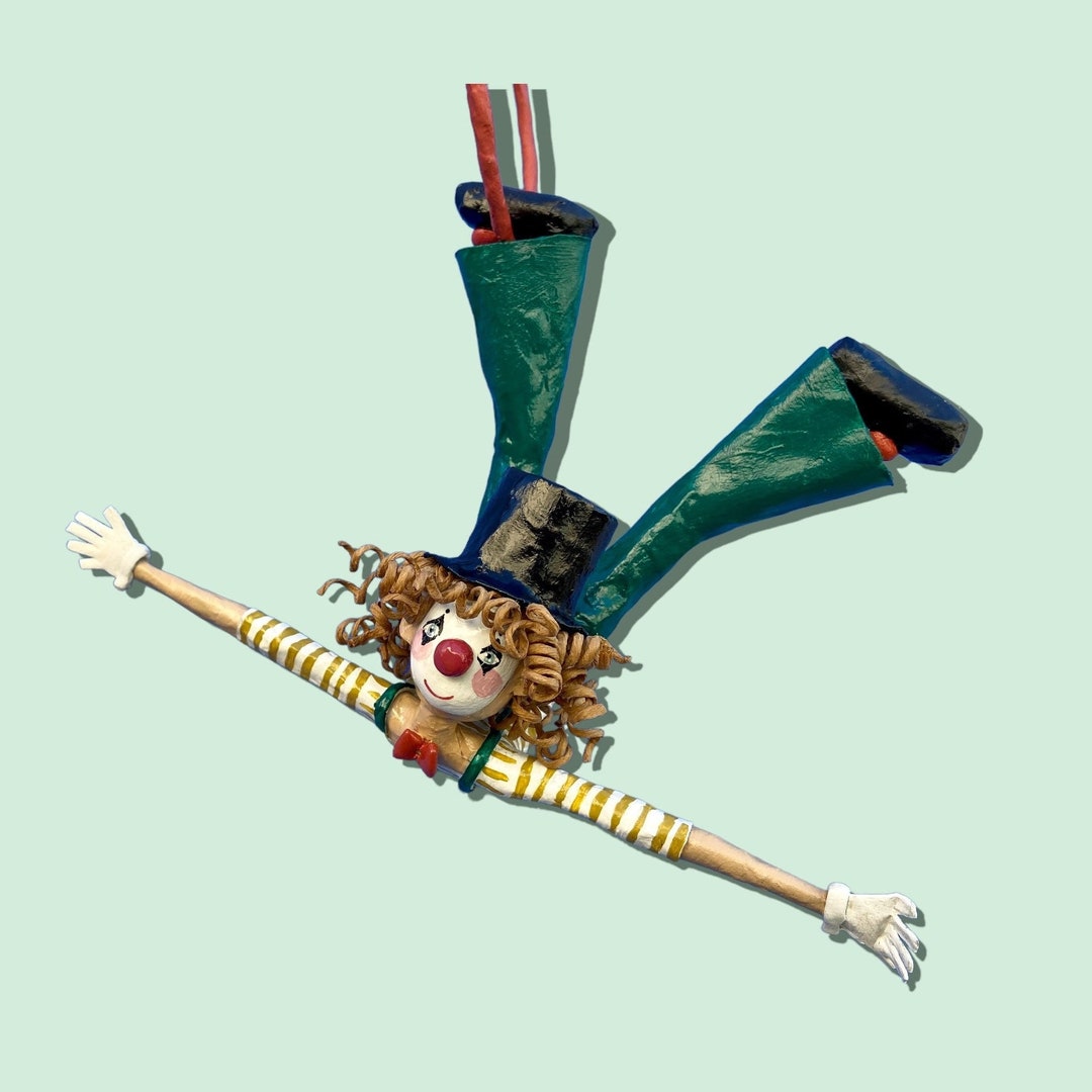 Paper Mache Acrobat to Hang 23 Cm, Tightrope Walker Collection, Hanging ...