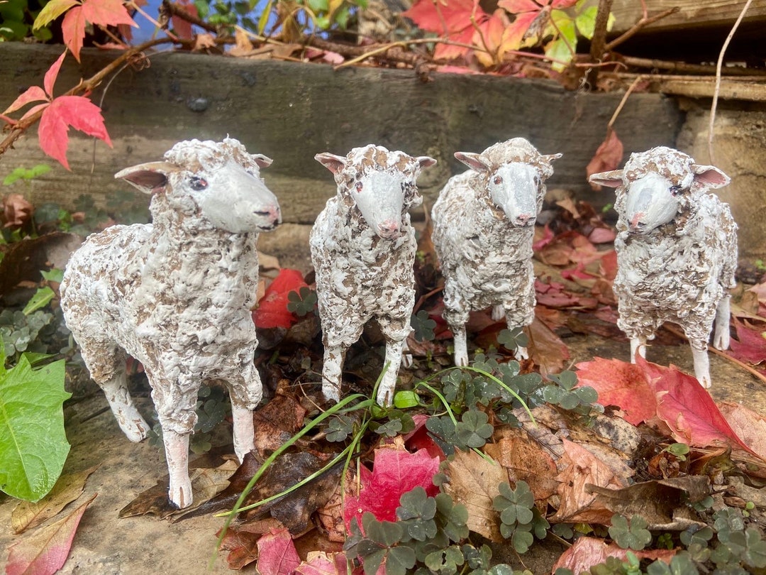 Paper Mache Sheep 12 Cm, Animal Collection, Miniature Sheep ...