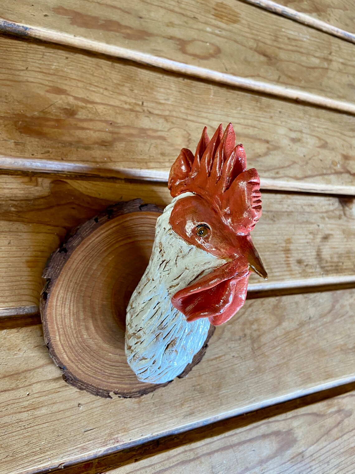 Fake Taxidermy Rooster Head, Rooster Head, Paper Mache Rooster, Rooster ...