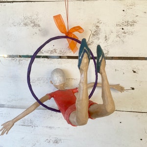 Acrobat Woman Mache Paper, Tightrope Walker Collection, Circus Figure ...