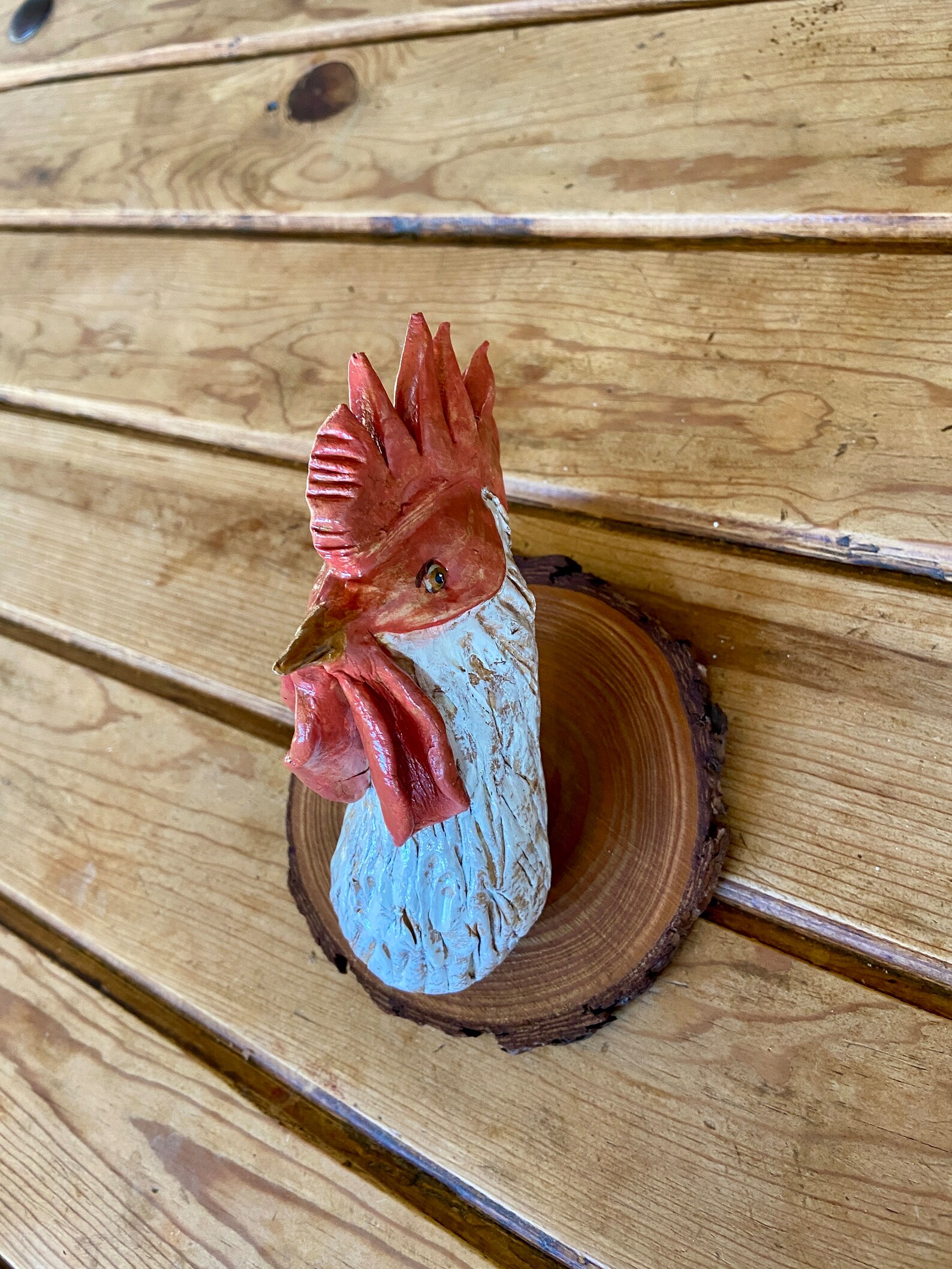 Fake Taxidermy Rooster Head, Rooster Head, Paper Mache Rooster, Rooster ...