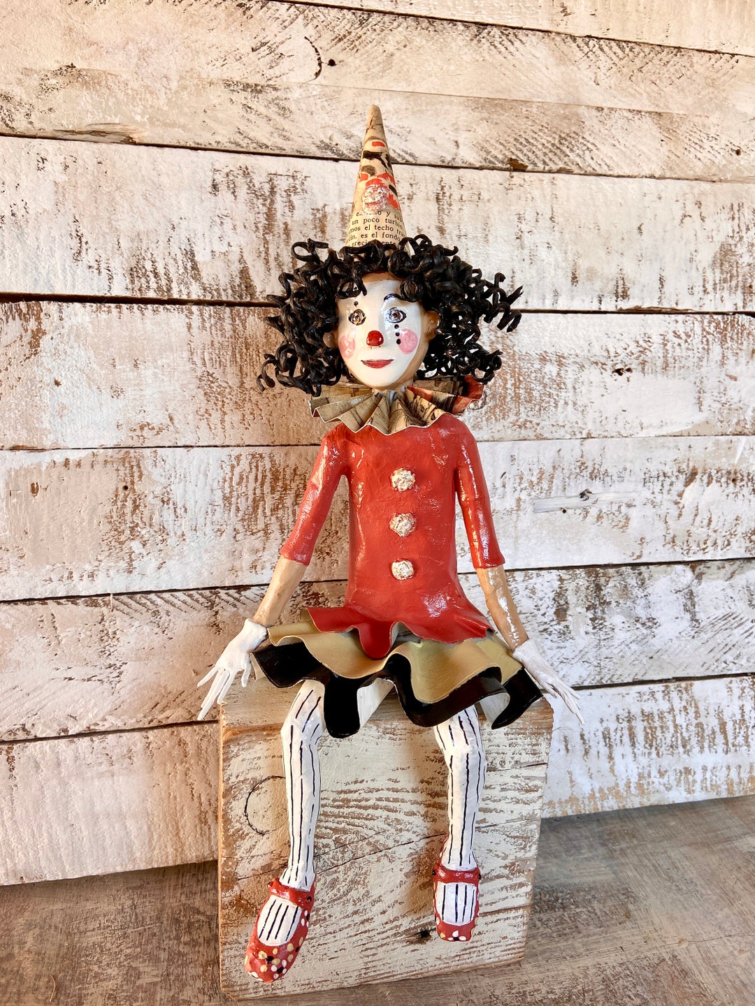 Hide Spanish Art Doll, OOAK Doll, Mimo Figure, Clown Sculpture, Doll ...
