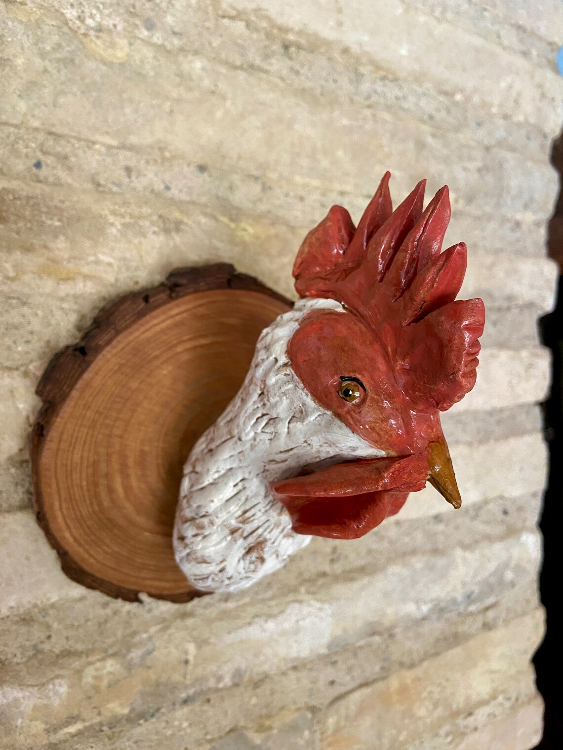Fake Taxidermy Rooster Head, Rooster Head, Paper Mache Rooster, Rooster ...