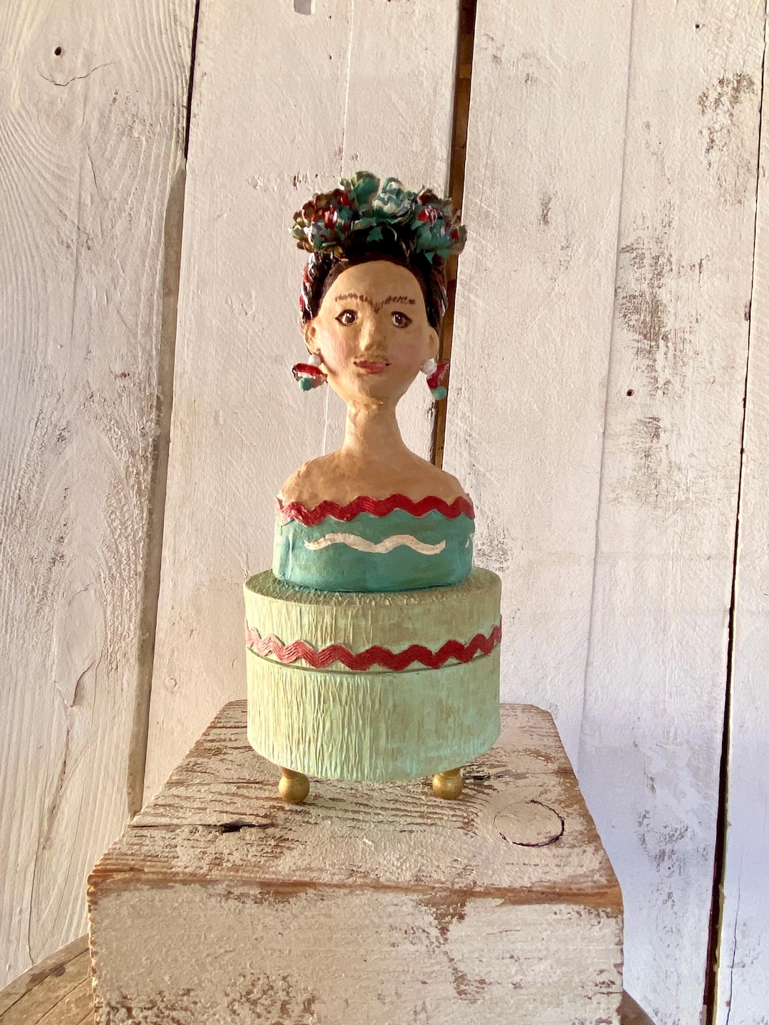 Frida Kahlo Box Bust Decoration, Frida Figure, Paper Mache Crafts ...