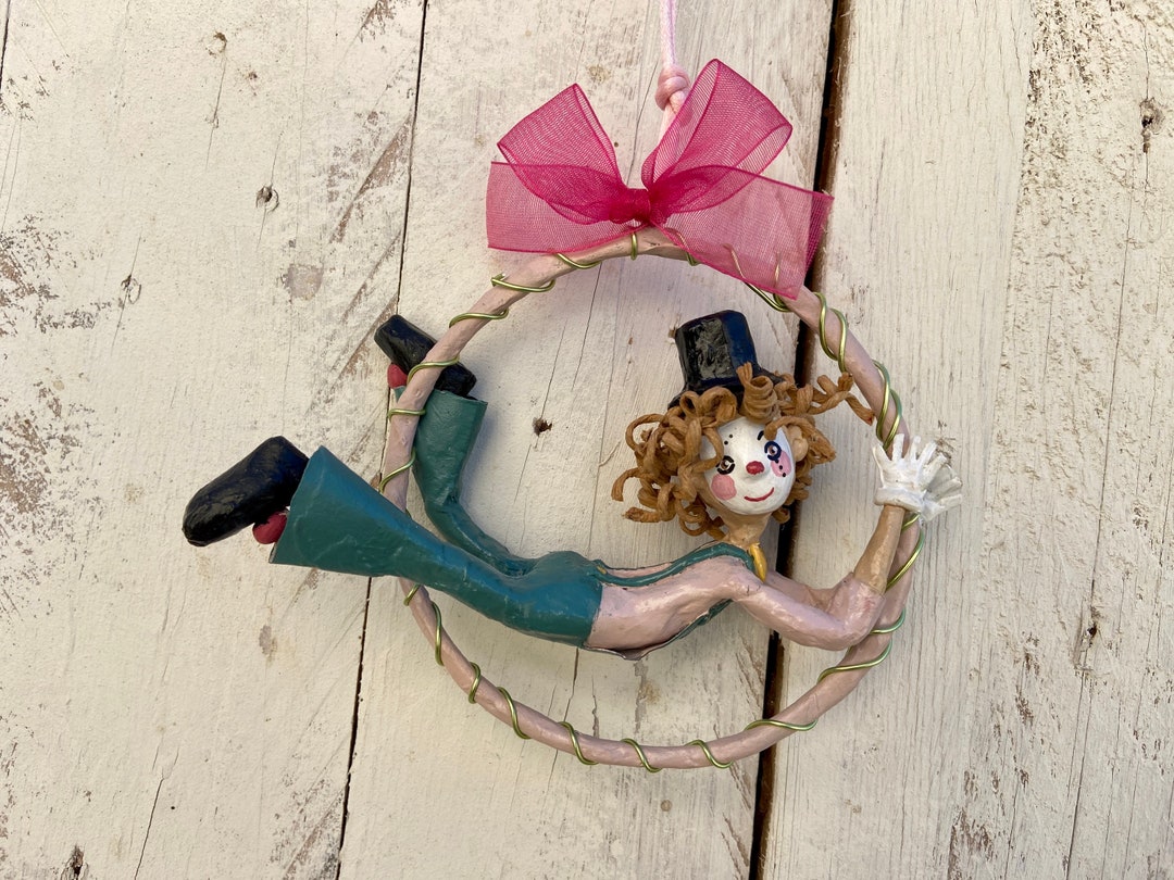 Mobile Clown Papier-mâché Scale 1/12, Children's Room, Circus Mime ...