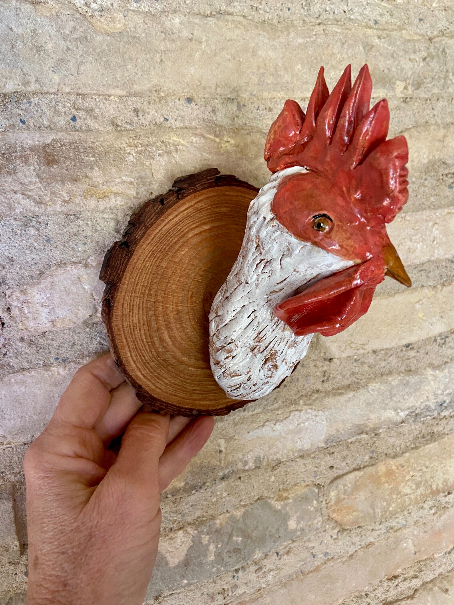 Fake Taxidermy Rooster Head, Rooster Head, Paper Mache Rooster, Rooster ...